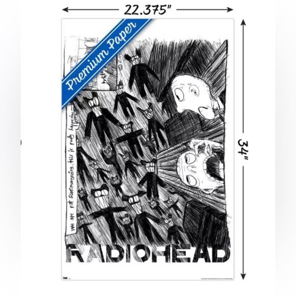 Art | Radiohead Black And White Poster | Poshmark